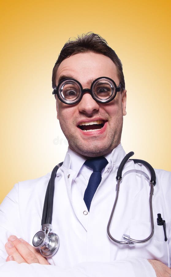 Funny Doctor Isolated on the White Stock Photo - Image of nerd, medical ...