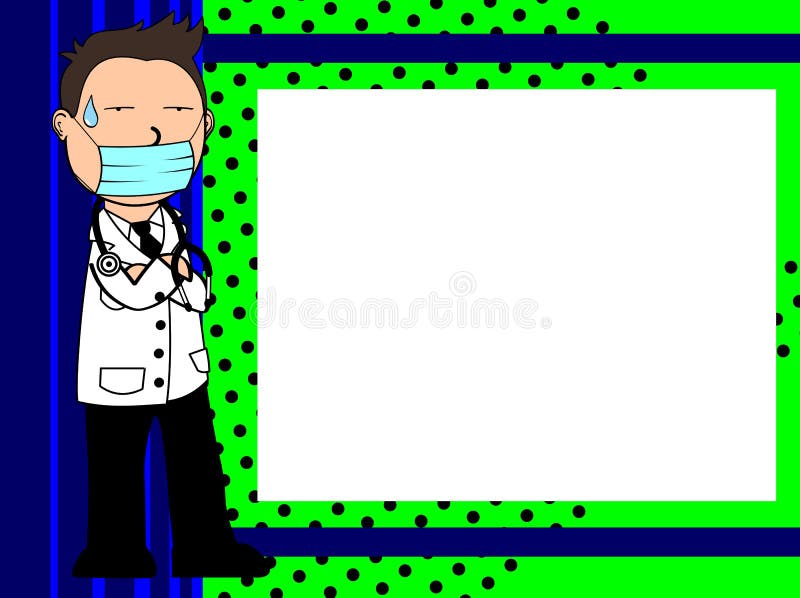 Sad Young Doctor Kid Cartoon Expression Frame Background Stock Vector ...