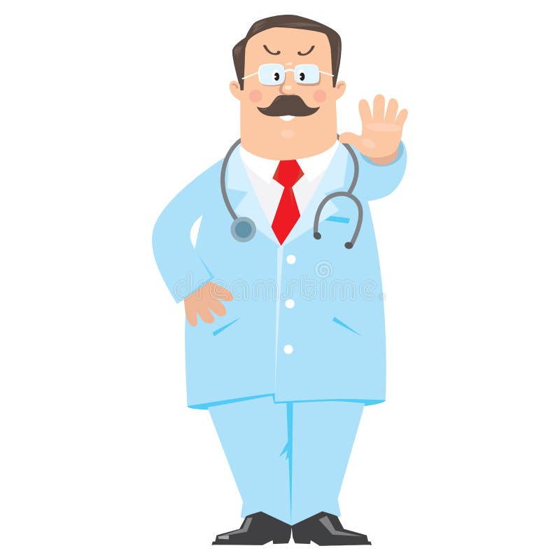 Funny Doctor Cartoon stock illustration. Illustration of eps10 - 152598474