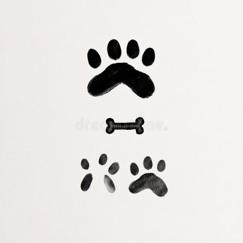 Funny Dog Design in Cursive Font with Paw Prints Stock Illustration ...