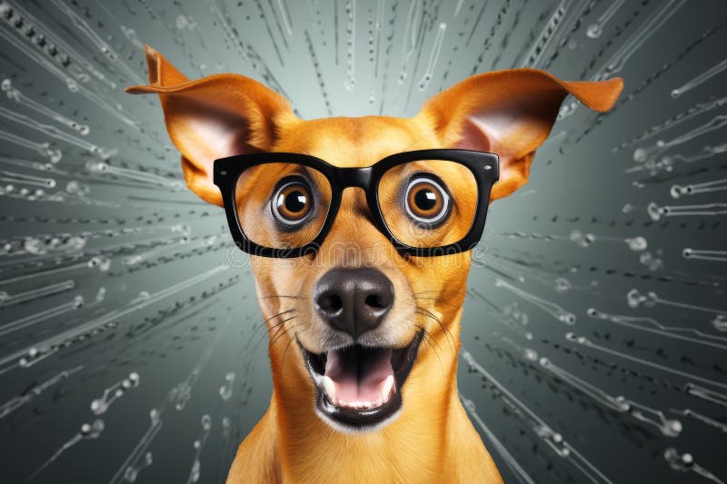 Funny Dog in Glasses with Surprised Expression, Perfect for Custom Text ...