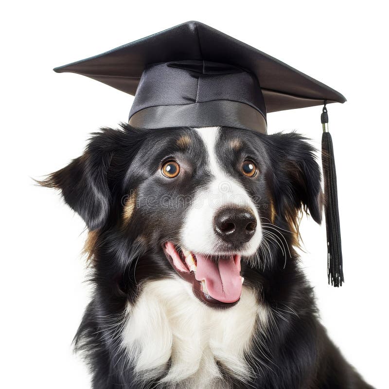 Funny Dog in Graduation Hat Stock Illustration - Illustration of ...