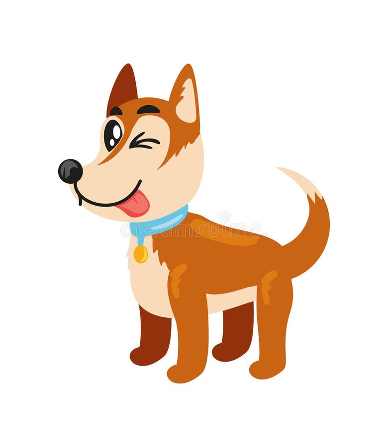 Funny dog standing stock vector. Illustration of isolation - 319333166