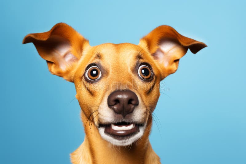 Funny Dog with Surprised Expression. Puppy Looks Intimidated and ... Funny Dog with Surprised Expression. Puppy Looks Intimidated and ...