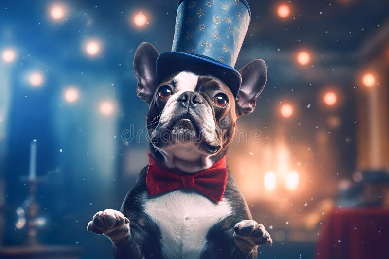 Funny Dog with Wizard Hat Looking at Camera Ai Generated Art Stock ...