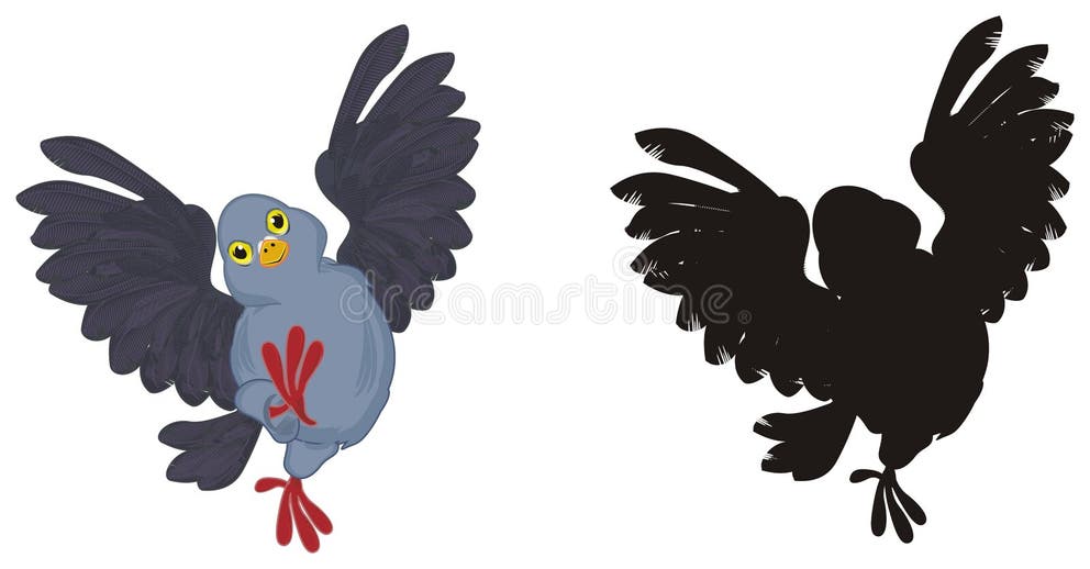 Dove and his shadow stock illustration. Illustration of ornithology ...