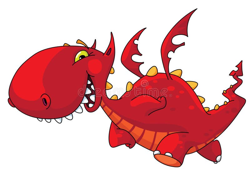 Funny dragon stock vector. Illustration of fairy, reptile - 14288765