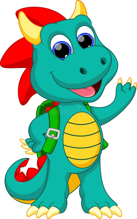 Funny dragon cartoon stock illustration. Illustration of comic - 39175388