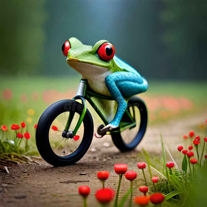 Funny Illutration of Green Frog Stock Illustration - Illustration of ...