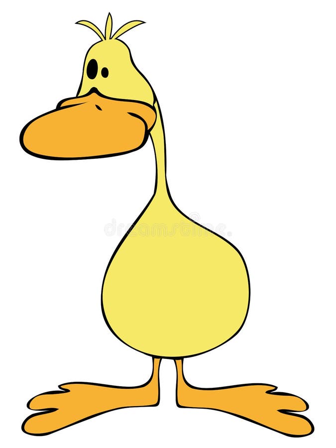 Funny duck cartoon posing stock illustration. Illustration of play ...