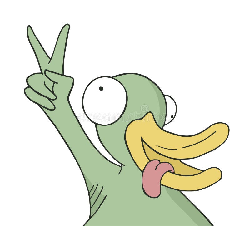 Funny duck illustration stock vector. Illustration of duckling - 167230282