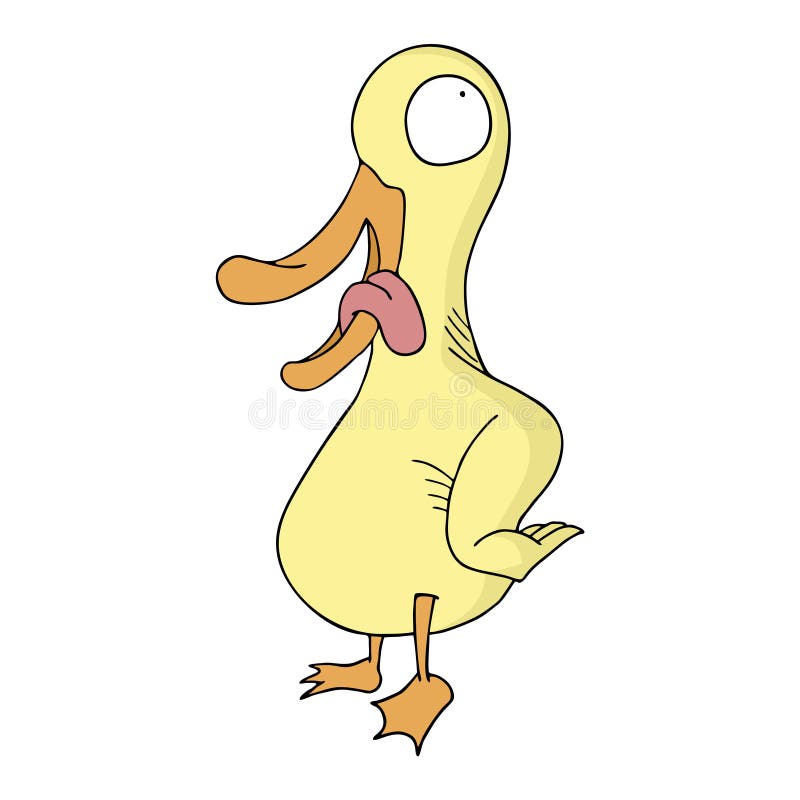 Funny duck illustration stock vector. Illustration of wings - 167230261