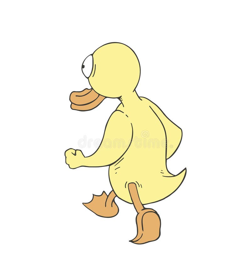 Funny duck walking draw stock vector. Illustration of design - 284095152