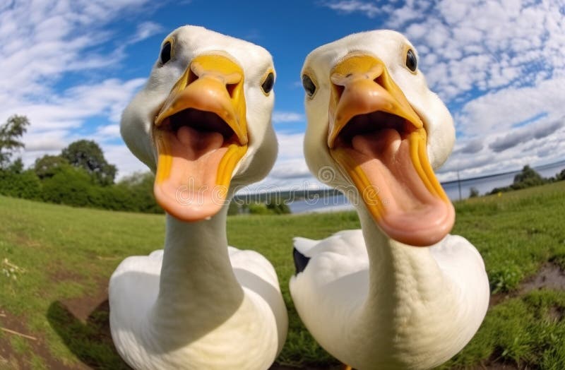 Funny ducks portrait stock image. Image of closeup, grass - 309445051