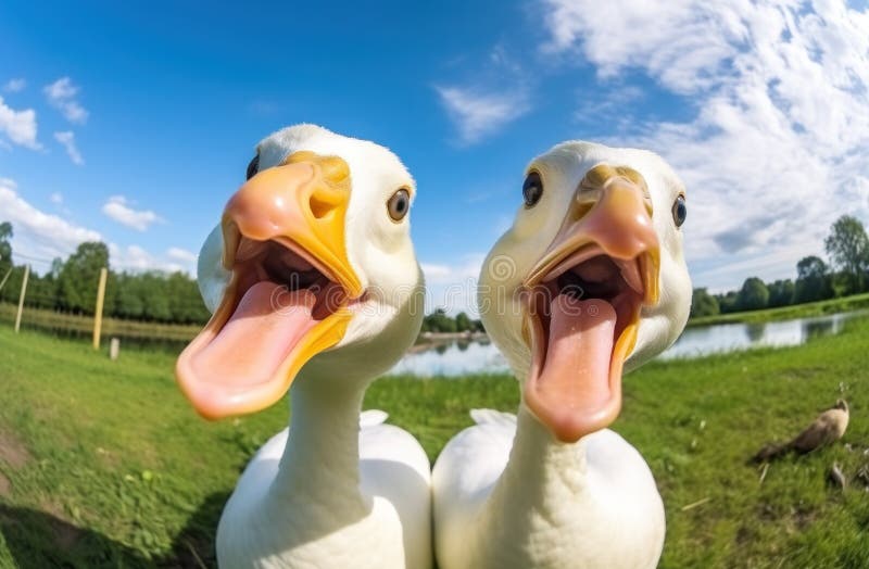Funny ducks portrait stock photo. Image of neck, rural - 309500510