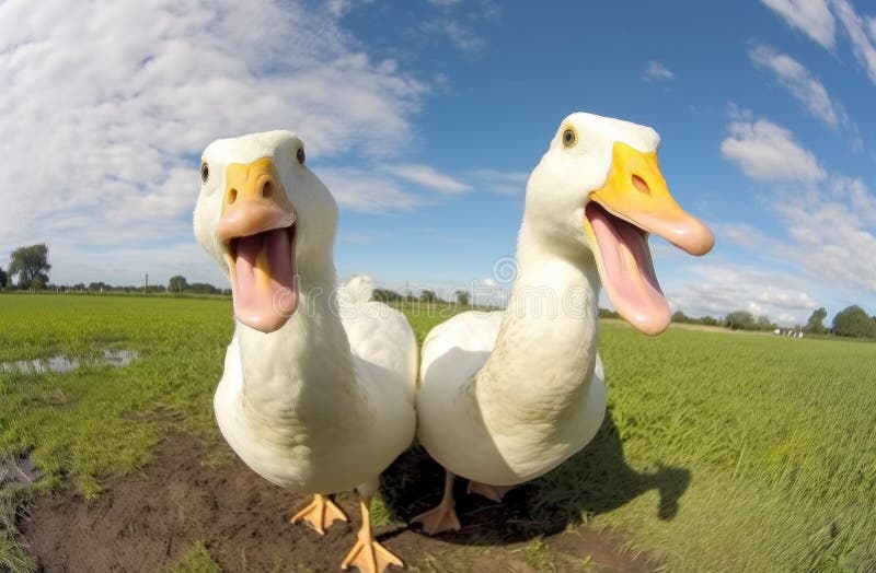 Funny ducks portrait stock image. Image of spring, farm - 309505717