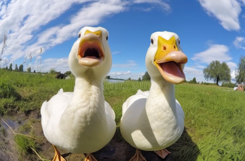 Funny ducks portrait stock image. Image of spring, farm - 309505717