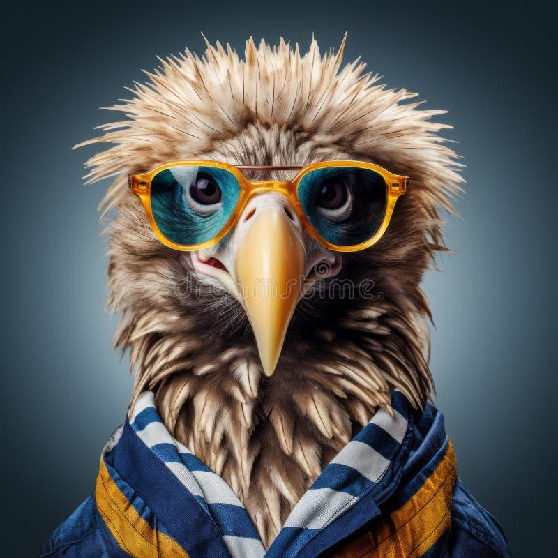 Funny Eagle in Sweater and Sunglasses: a Playful Studio Portraiture ...