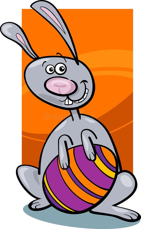 Funny Easter Bunny Cartoon Illustration Stock Vector - Illustration of ...