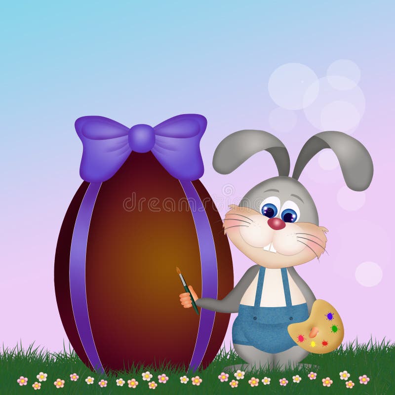 Funny Easter bunny stock illustration. Illustration of celebration ...