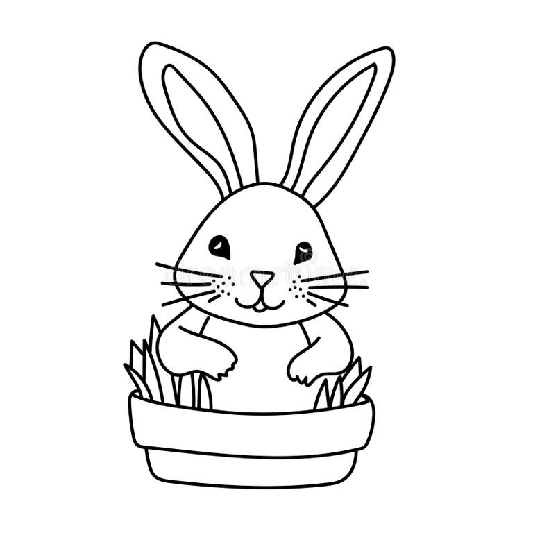 Easter Bunny Line Drawing Stock Illustrations – 10,775 Easter Bunny ...