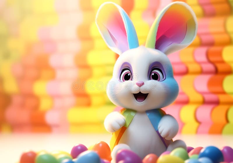 Funny Easter Card with Rabbit and Eggs for Illustrations for Children ...