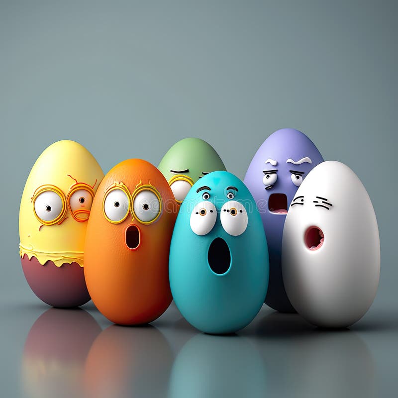 Funny Easter Eggs Cartoons stock illustration. Illustration of ...