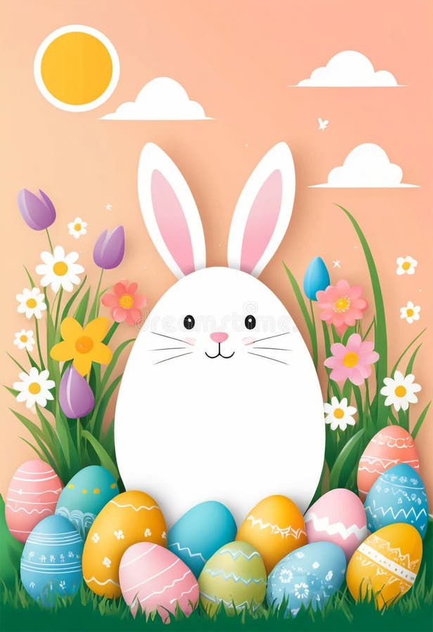 Funny Easter Illustration for Custom Greeting Cards Stock Illustration ...