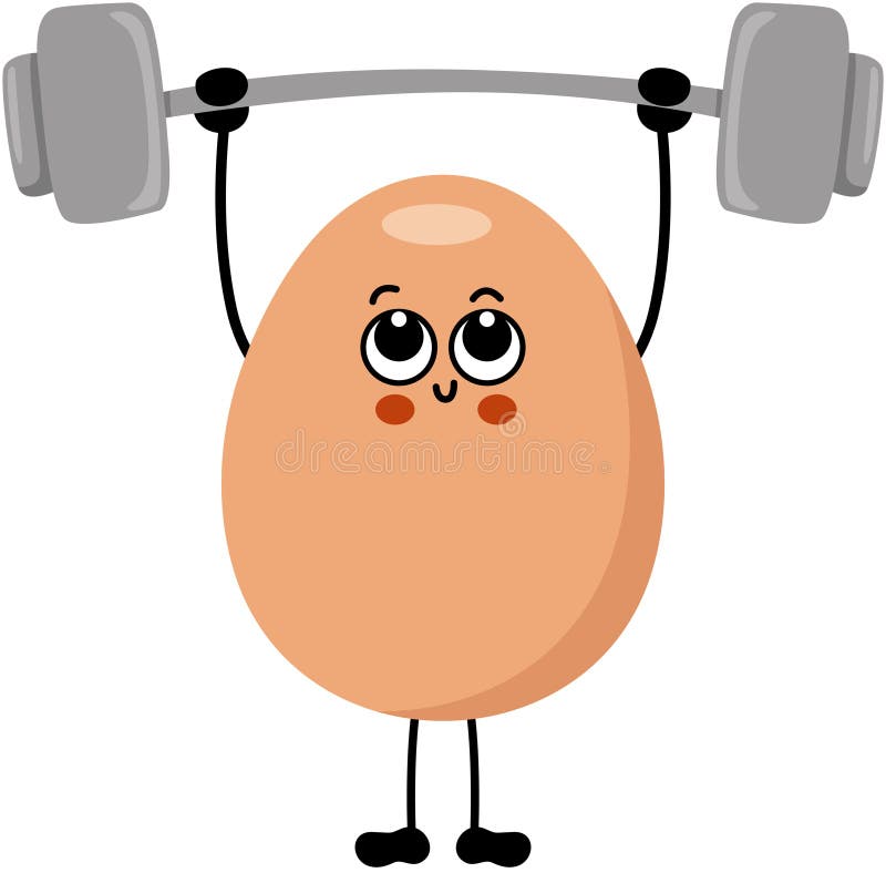 Funny Egg Mascot Making Gym Stock Vector - Illustration of funny ...