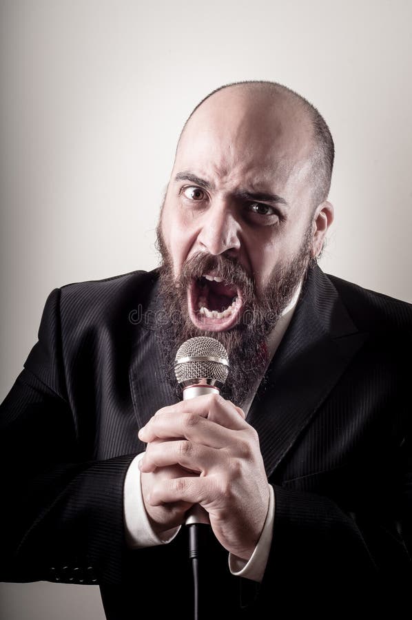 Funny Elegant Singer Bearded Stock Image - Image of opera, beard: 30904787