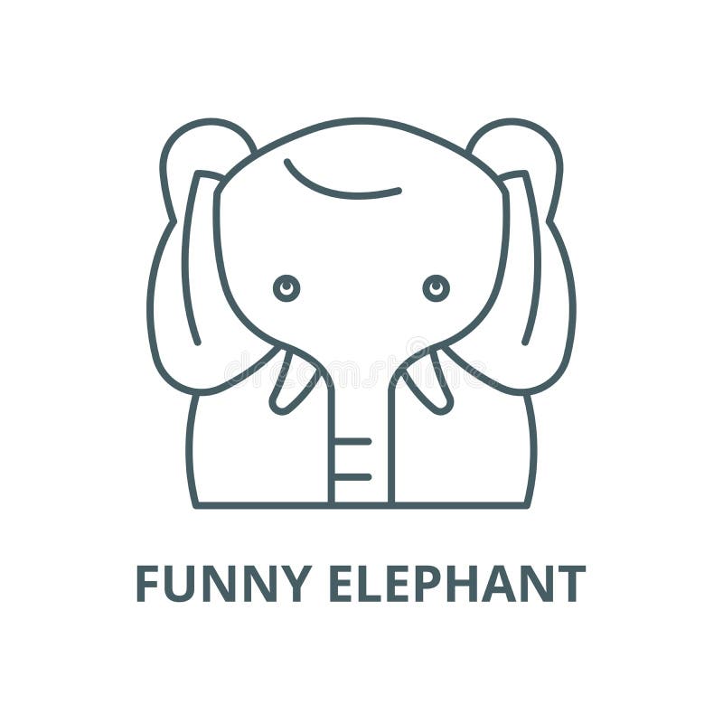 Funny Elephant Vector Line Icon, Linear Concept, Outline Sign, Symbol ...