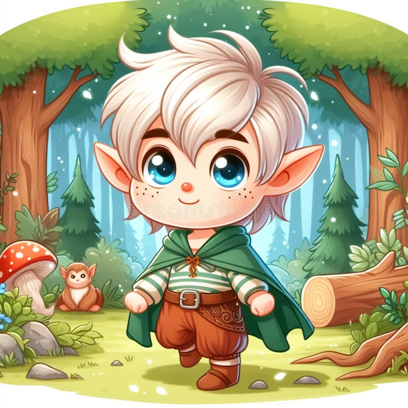 Funny Elf in the Forest. Mythology and Legendary Creatures for Children ...