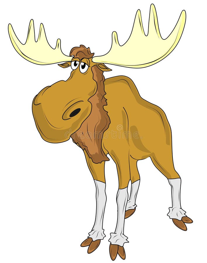 Funny elk cartoon stock illustration. Illustration of hunter - 258348440