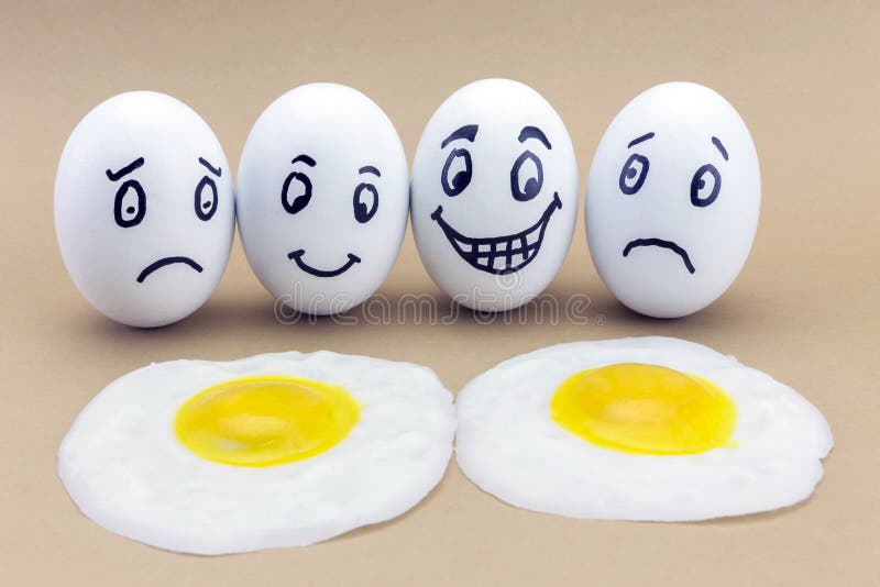 Funny Emotional Eggs Crying and Laughing Stock Photo - Image of ...