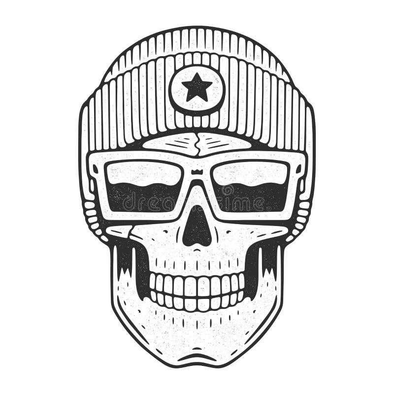 Funny Engraved Skull. Modern Logo Stock Vector - Illustration of ...