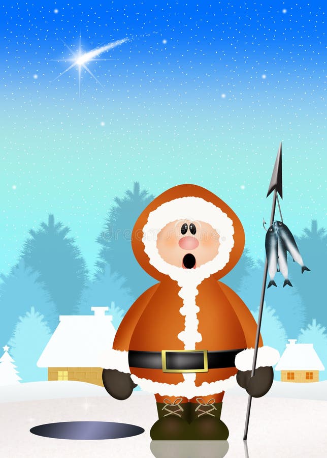 Funny eskimo stock illustration. Illustration of hunter - 46712931