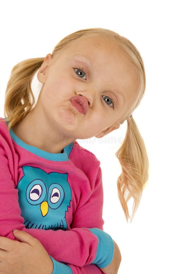 Funny Expression of a Girl Puckering Her Lips Stock Photo - Image of ...