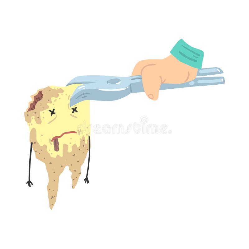 Funny Extracted Dead Tooth Lying on a Steel Tray Cartoon Vector ... Funny Extracted Dead Tooth Lying on a Steel Tray Cartoon Vector ...