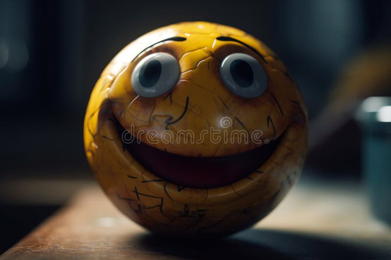 Funny Face Ball, Emoji Smile Generative Ai Stock Illustration ...