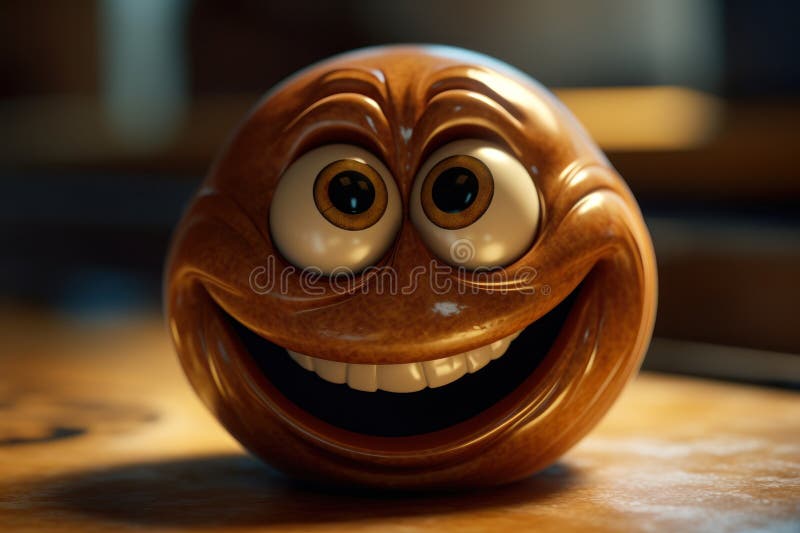 Funny Face Ball, Emoji Smile Generative Ai Stock Illustration ...