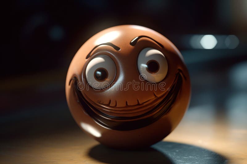 Funny Face Ball, Emoji Smile Generative Ai Stock Illustration ...