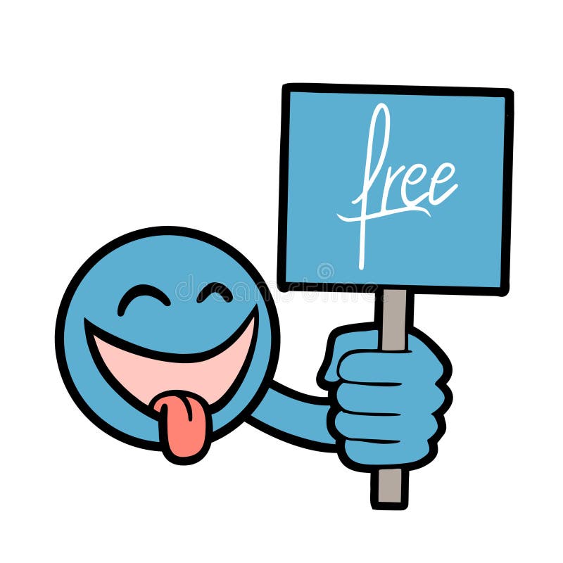 Funny Face and Banner with Free Message Stock Vector - Illustration of ...