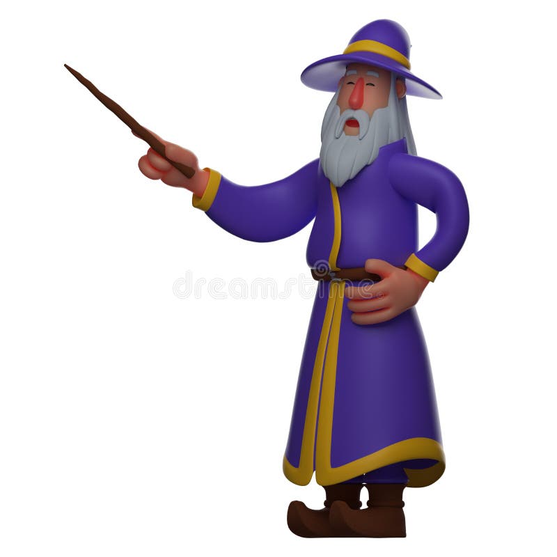 Funny Face 3D Witch Cartoon Character Holding a Stick Stock ...