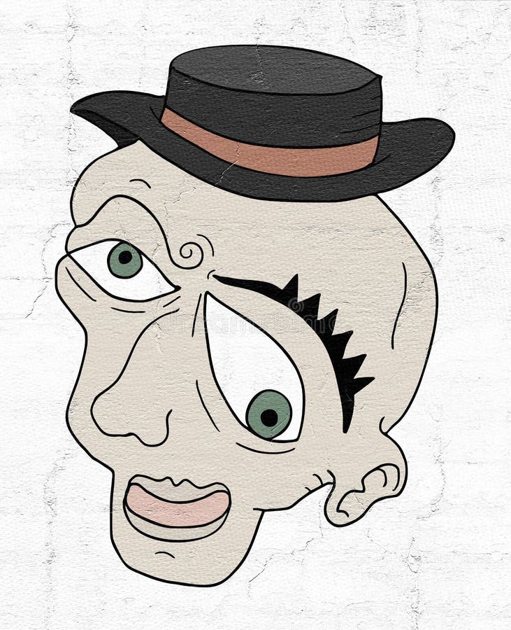 Funny face draw stock illustration. Illustration of crazy - 79330958