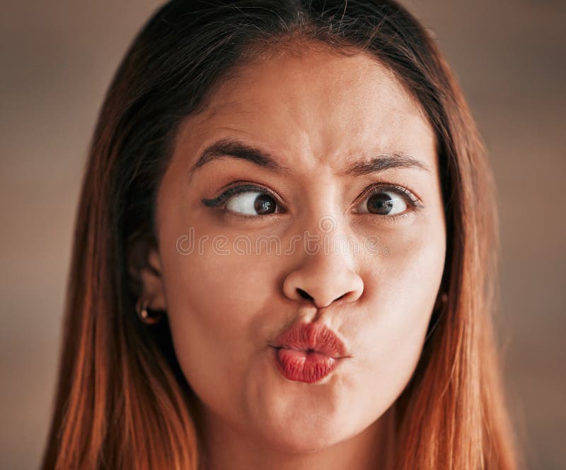 Funny Emoji And Woman With Tongue Out Happy And Cheerful Against A