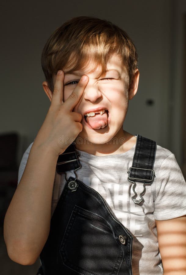 Funny face of kid stock image. Image of decor, small - 172267985