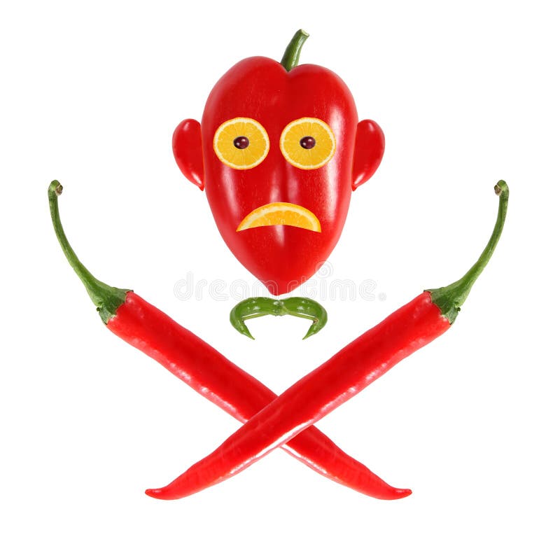 Funny Face Made ??of Pepper As Skull and Bones Stock Image - Image of ...