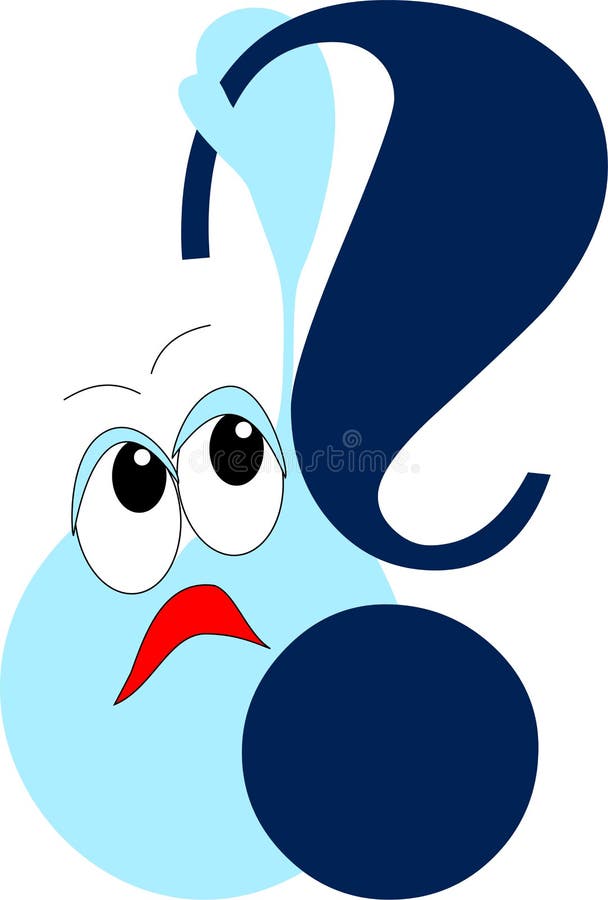 Funny Face with a Question Mark Stock Illustration - Illustration of ...