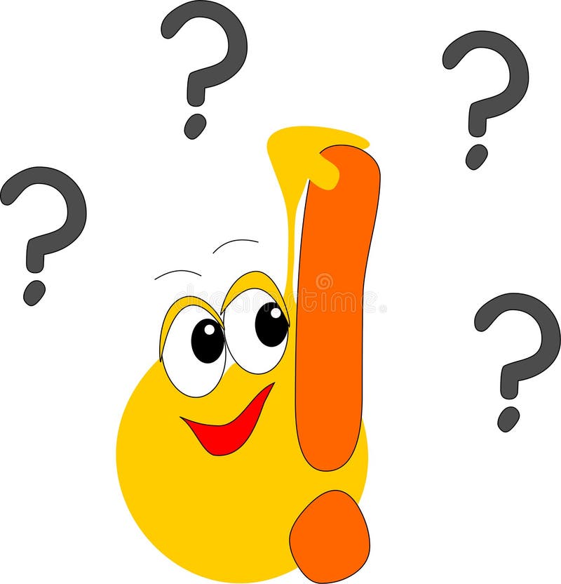 Funny Face with Question Marks Stock Illustration - Illustration of ...