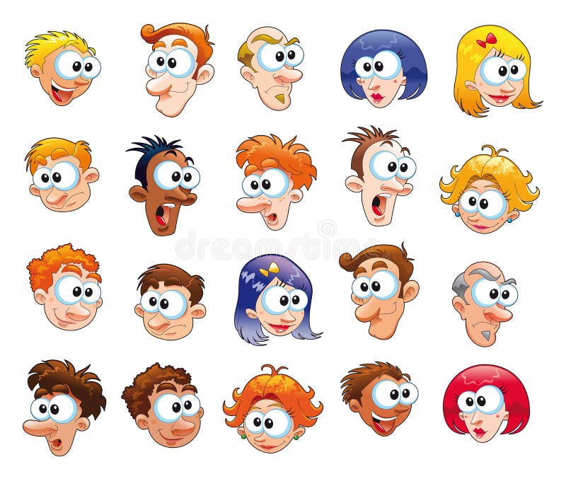 Funny faces stock vector. Illustration of human, race - 9803861